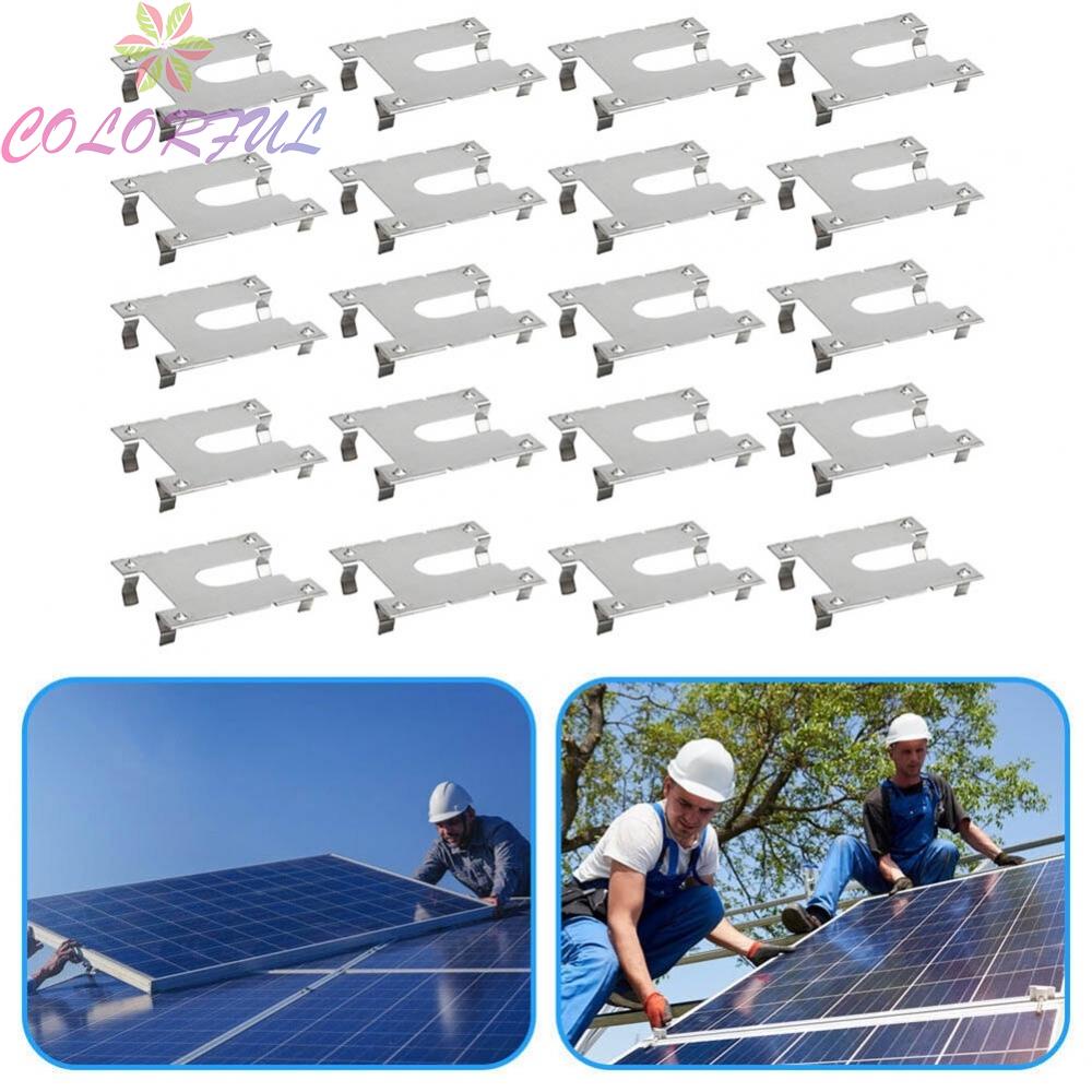 20X Earth Plate Grounding Clip Solar Panels PV Roof Fitting Stainless ...