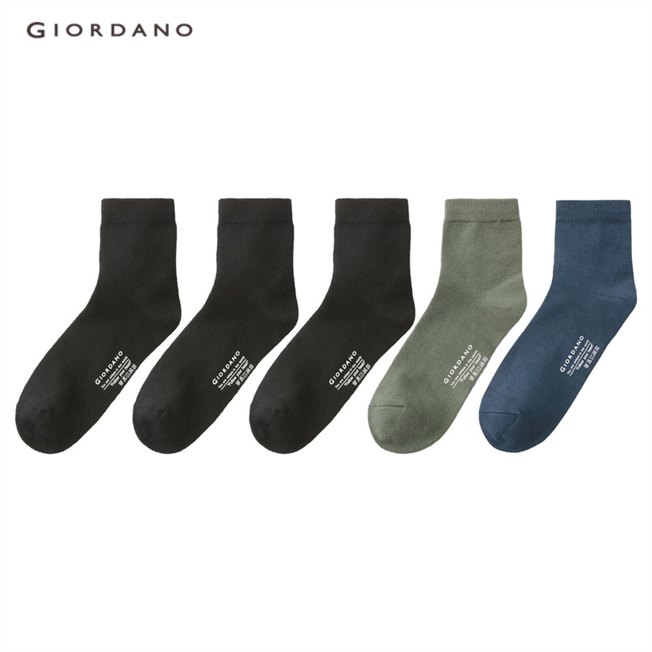 Giordano Men Brand Logo Print 5-Pair Socks 18152026 | Shopee Philippines