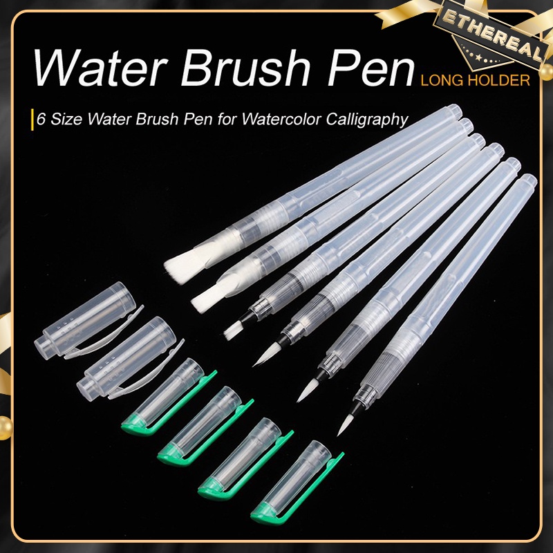 6Pcs Water Pen Set Different Shape Large Capacity Barrel Water Pen for ...