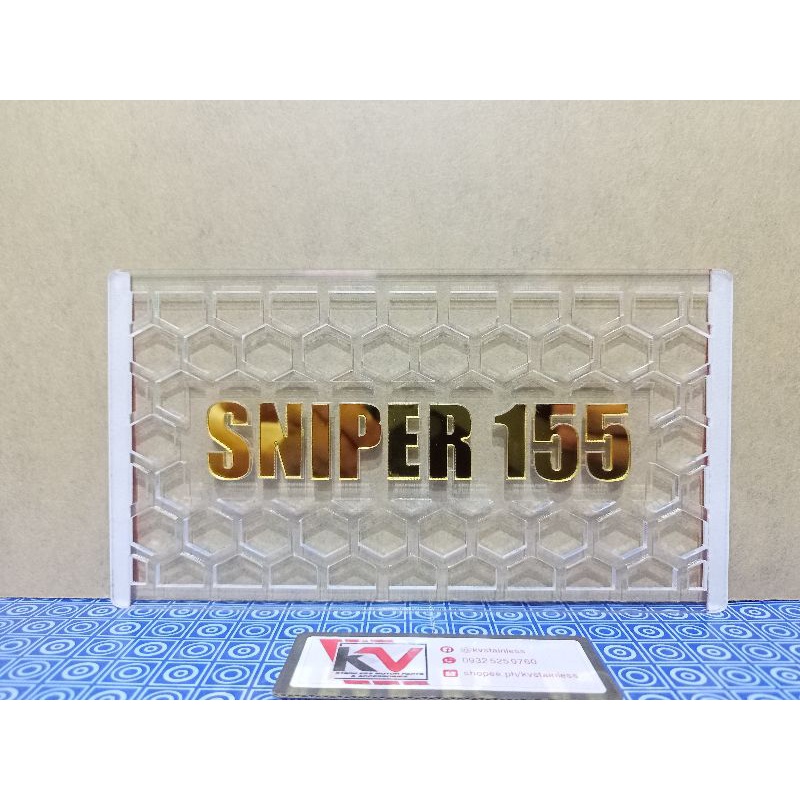 Sniper 155 Acrylic Radiator cover (Crystal Clear w/ gold emblem ...