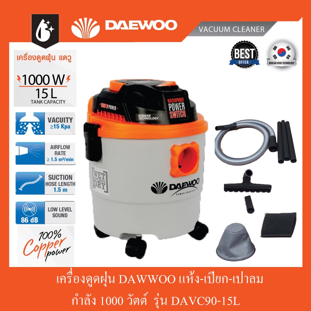 Vacuum Cleaner Dry Wet Suction And Blowing All In One Size 15 Liters ...