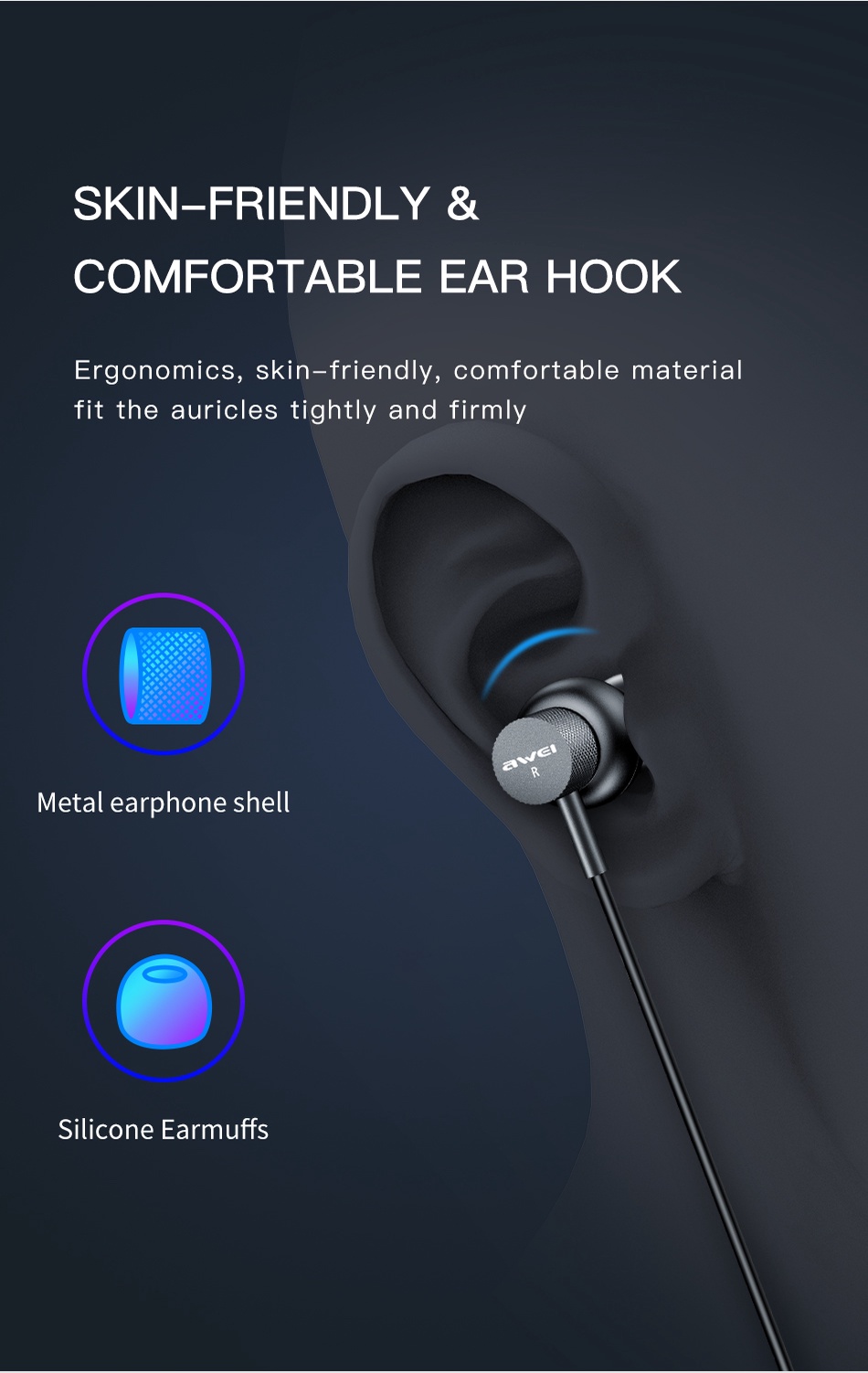 Awei Es-180i In-Ear Earbuds Gaming Earphones 3.5mm Plug With Mic ...