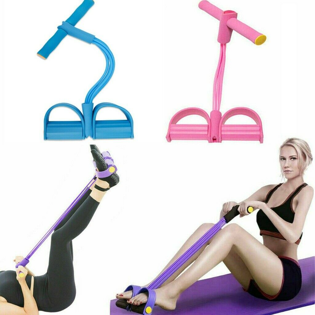 Multi-Function Tension Fitness Rope with Pedal Puller - Arm Waist Leg ...
