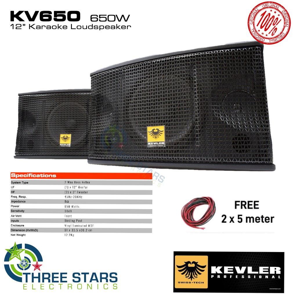 Kevler Professional 2pcs KV-650 Karaoke Speaker 12" 650w each Free 5m ...