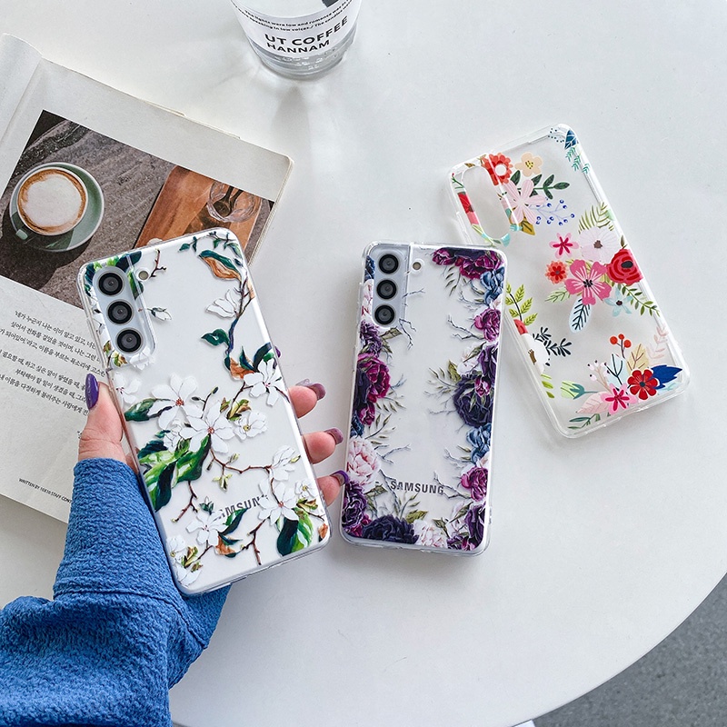 Clear Flowers Small Fresh Cases For Samsung Galaxy A26 S23 FE S25 S24 ...