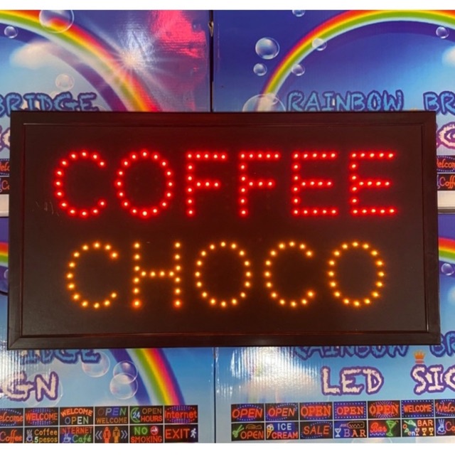COFFEE CHOCO RAINBOW BRIDGE LED SIGNAGE (New-Large) #SIZE: W60cm BIG ...