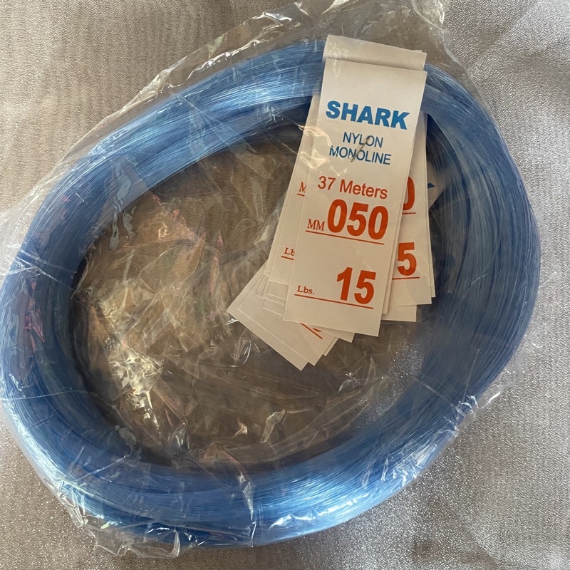 SHARK BLUE NYLON MONOLINE 37MTS/PACK/10 COILS (025mm-060mm) | Shopee ...