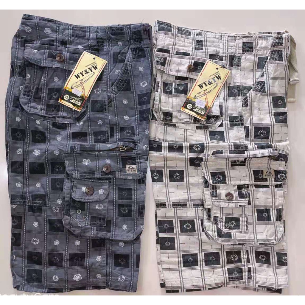 PRINTED 6 POCKET SHORT FOR MEN HIGH QUALITY DESIGN DENIM SHORT CARGO ...