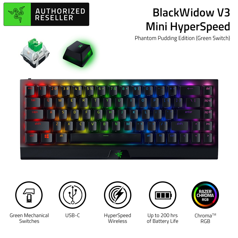 Razer BlackWidow V3 Mini HyperSpeed Phantom Pudding Edition 65% ...