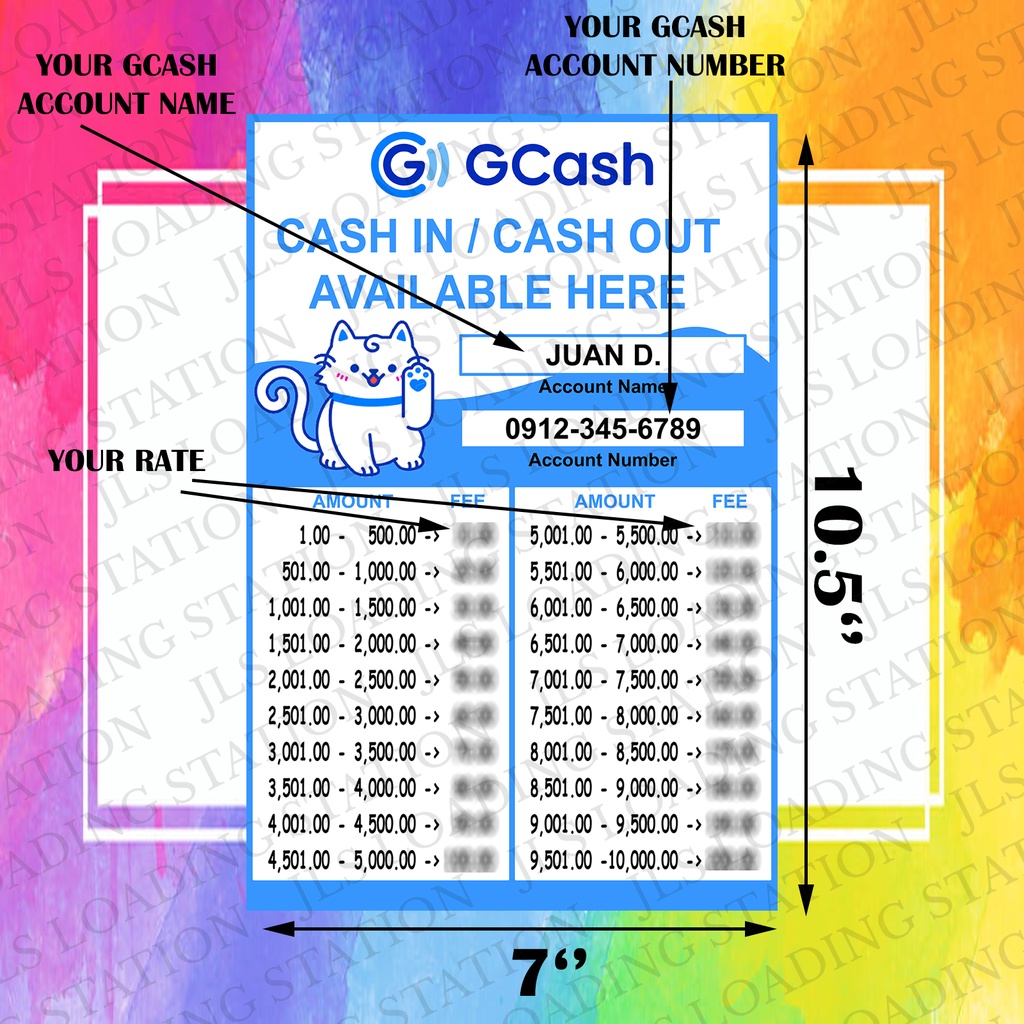 GCASH FEE RATE CUSTOMIZED RATE (LAMINATED/PVC) SIGNAGE | Shopee Philippines