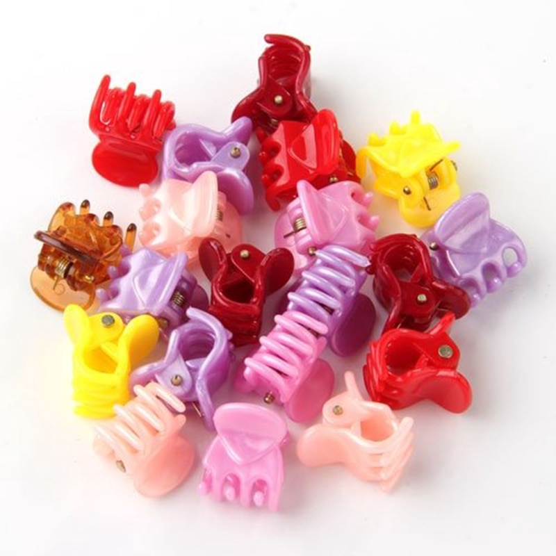 20 Colorful Assorted Mini Small Plastic Hair Clips Claws Clamps For ...