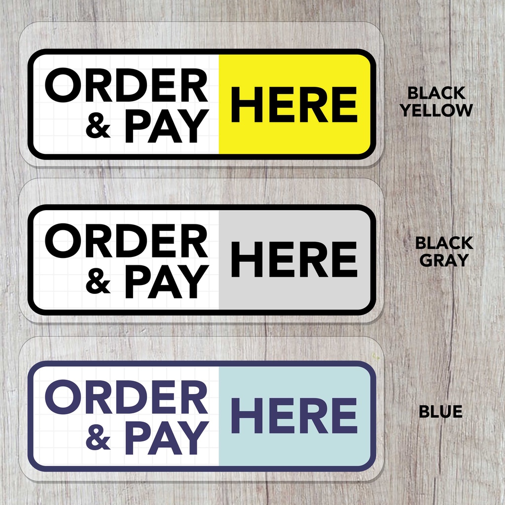 Cashier Signs (Set A) / Payment / Order / Pick Up Sign / Signage / Sign ...