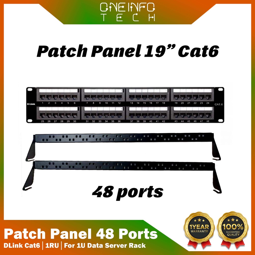 Patch Panel 48 Ports│Patch Panel-D Category 6 48 Ports│DLink Cat6│1RU ...