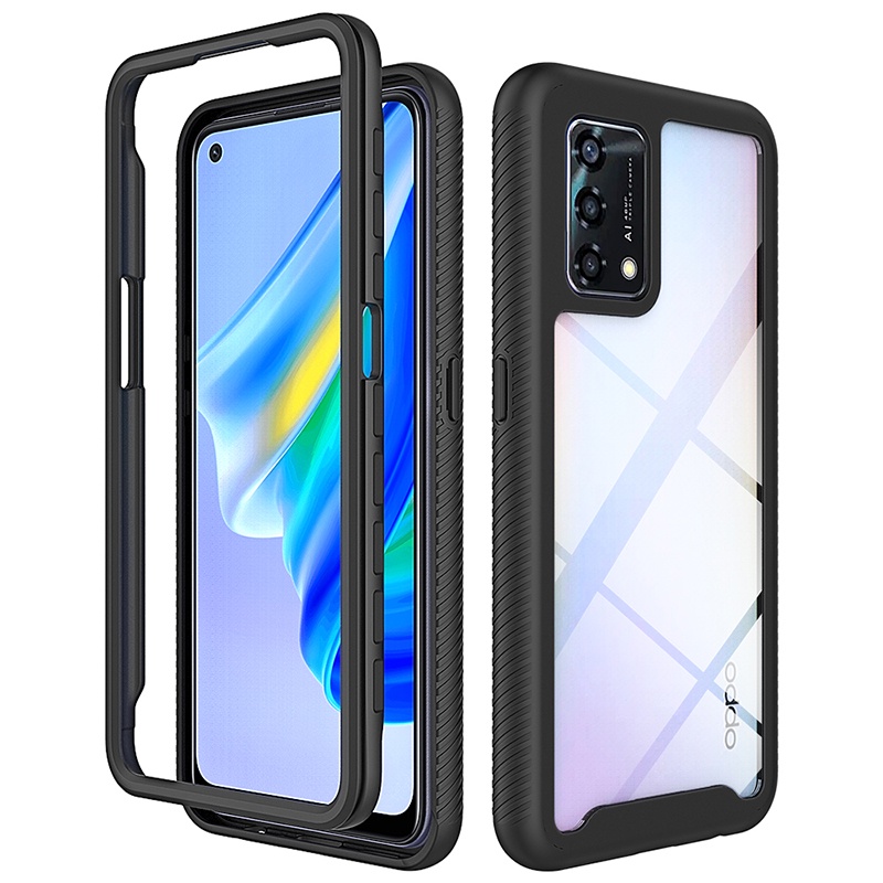 OPPO A74 A95 A54 A55 4G 5G Full Body Clear Bumper Hybrid Armor ...