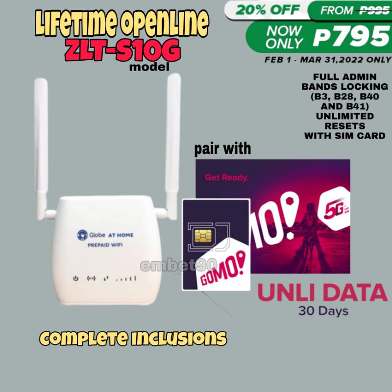 Globe at Home Prepaid Home Wifi Openline ZLT-S10G | Shopee Philippines