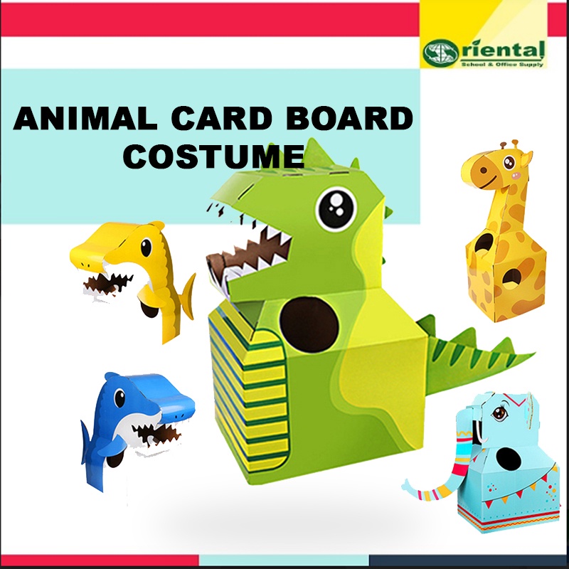 W Wearable Animal Cardboard Box Carton Costume w/ Tapes DIY Assemble ...