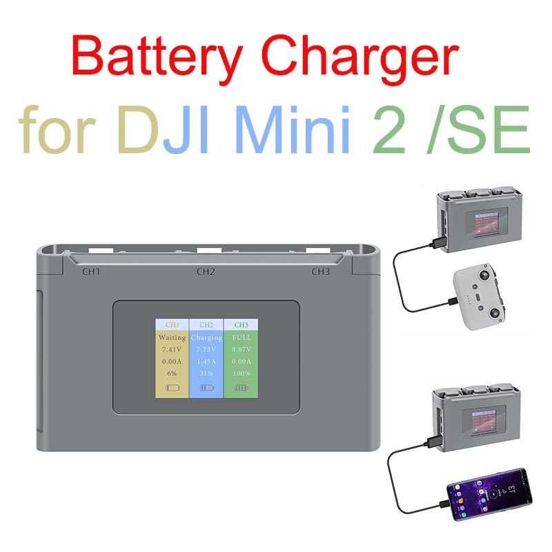 Digital display Battery Charger for DJI Mini 2/Mini SE Battery Charger ...