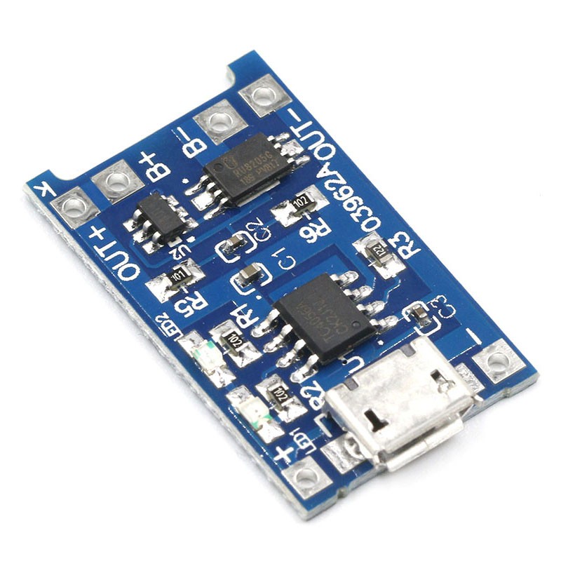 2pcs Micro USB 5V 1A 18650 TP4056 Li-ion Lithium Battery Charger Module ...