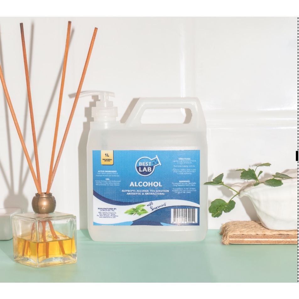 BestLab 75% Isopropyl Alcohol with Spearmint - 1L | Shopee Philippines