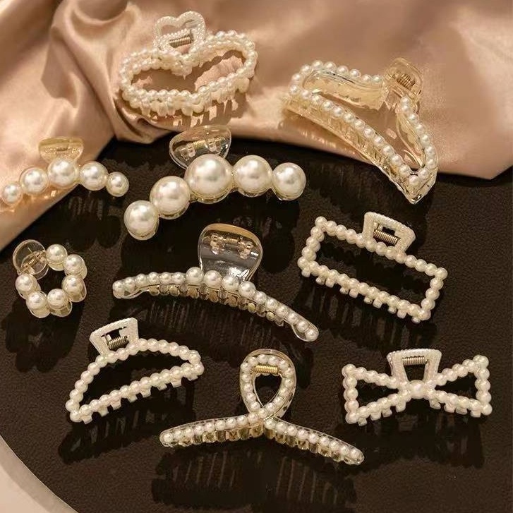 1pc Fashion Korean hair clamp clip for women Pearl catch clip ...