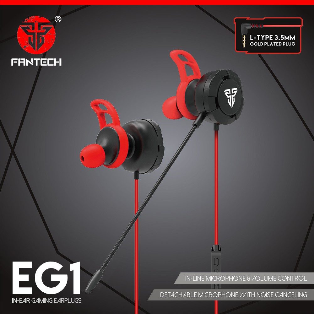 Fantech EG1 In-Ear Gaming Earplugs Headset with Detachable Microphone ...