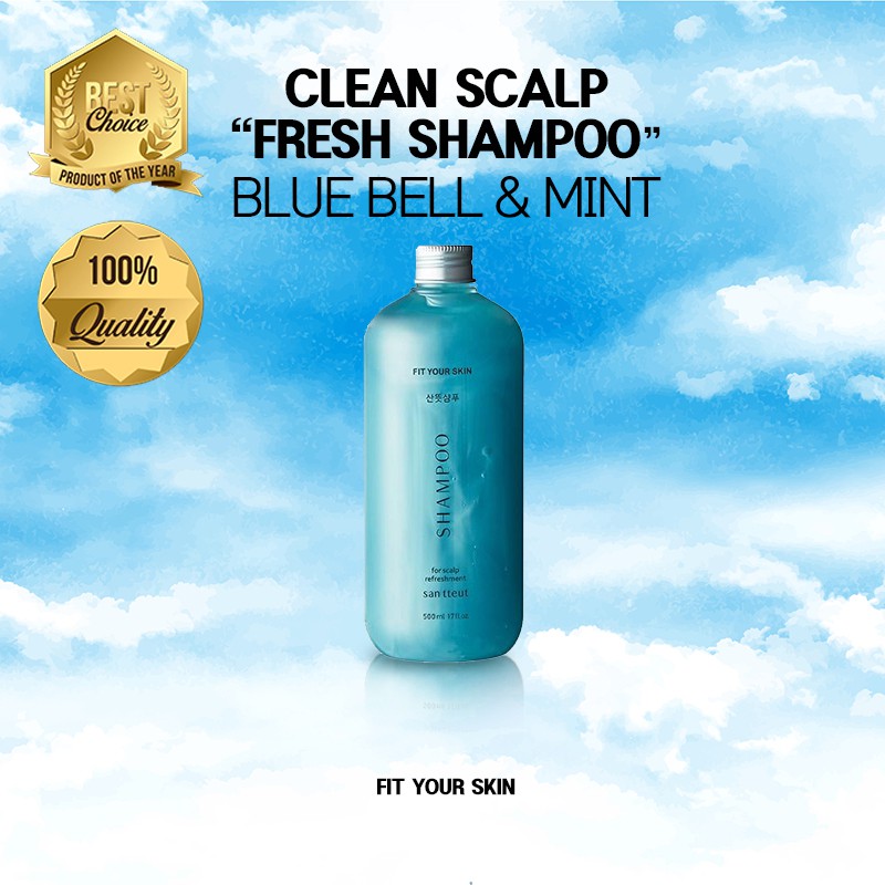 [Fit Your Skin]Clean Scalp Fresh Shampoo 500ml17fl.oz Blue bell& mint ...