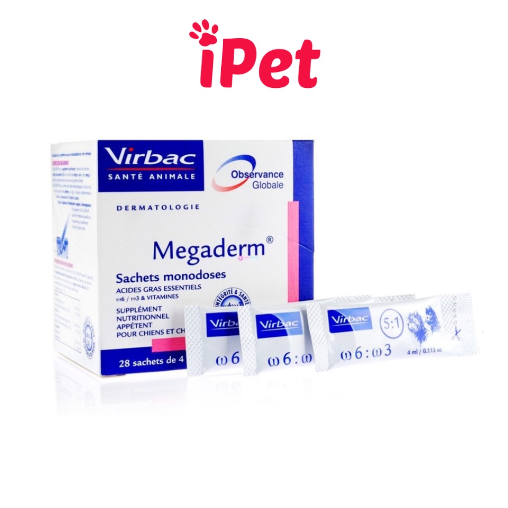Virbac Megaderm Nutritional Gel Pack 4ml Helps Smooth Hair, Skin and ...