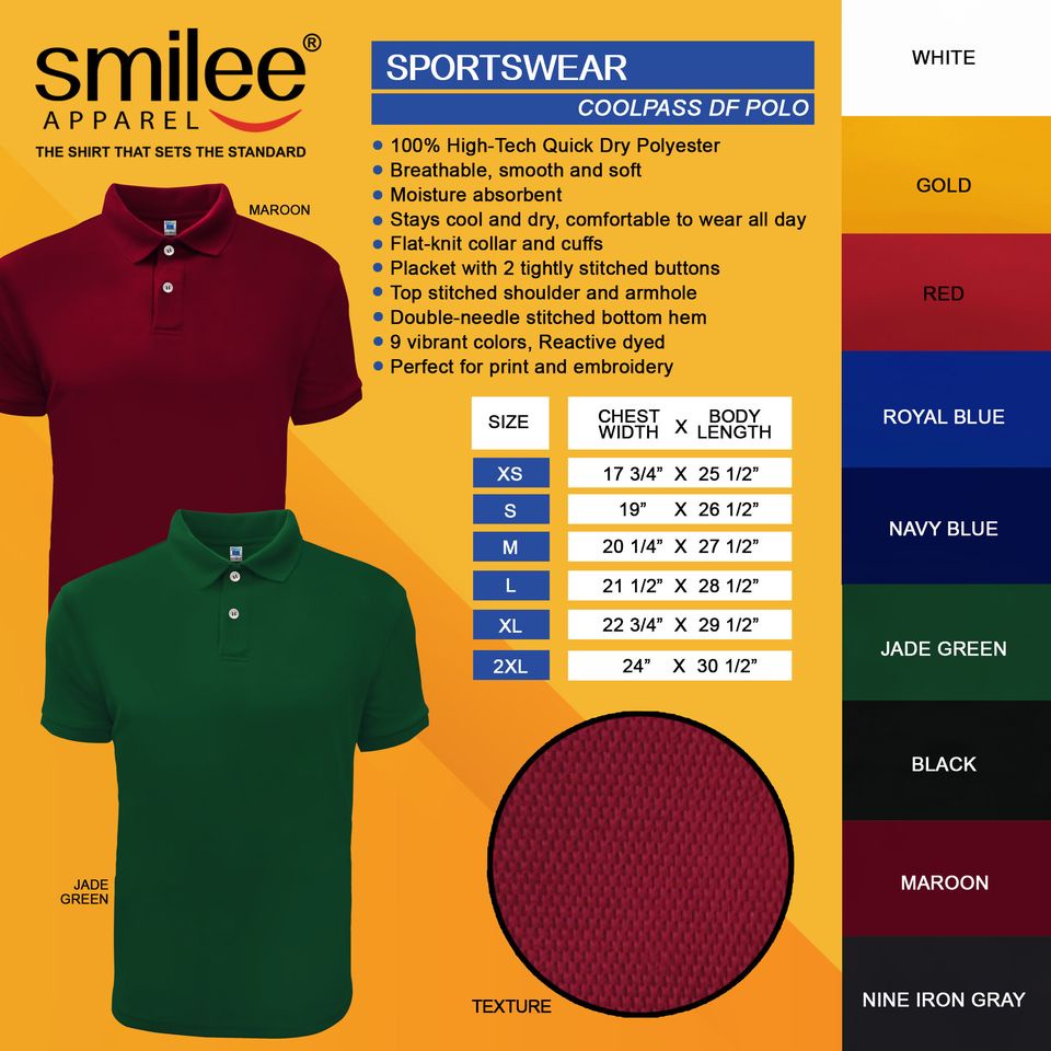 SMILEE - DRIFIT COOLPASS DF POLO SHIRT | Shopee Philippines