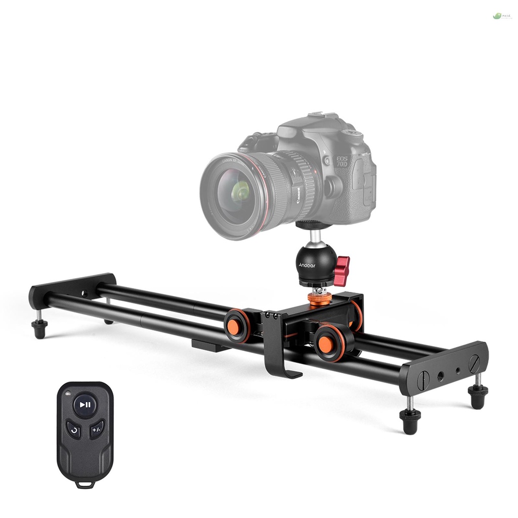 ღ Andoer Camera Video Dolly Slider Kit with 3-wheel Auto Dolly Car 3 ...