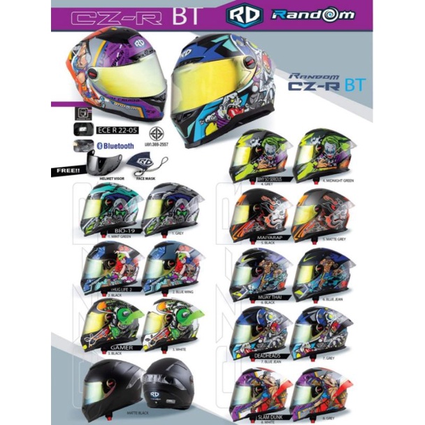 RD RAMDOM FULLFACE HELMET ORIGINAL THAILAND (L) | Shopee Philippines