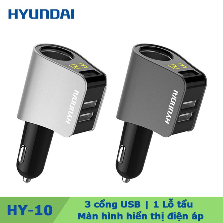 Hyundai 3-port USB charger with voltage display and one pipe hole HY-10 ...