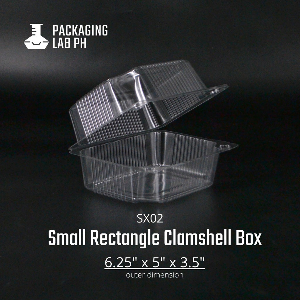 [10pcs] Square & Rectangle Plastic Clamshell Box Ensaymada Bread ...