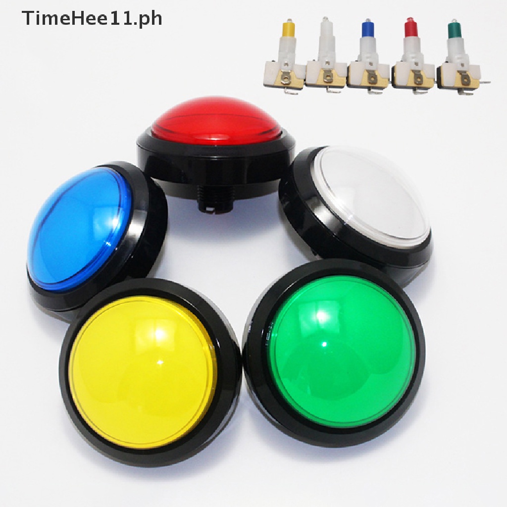 TIMEHEE Big Dome Pushbutton 100mm Illuminated Arcade Push Buttons Led with Microswitch PH ...