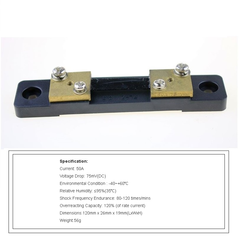 EMERISON DC 50A/100A 75mV Resistor Amp Panel Meter Ammeter Shunted ...