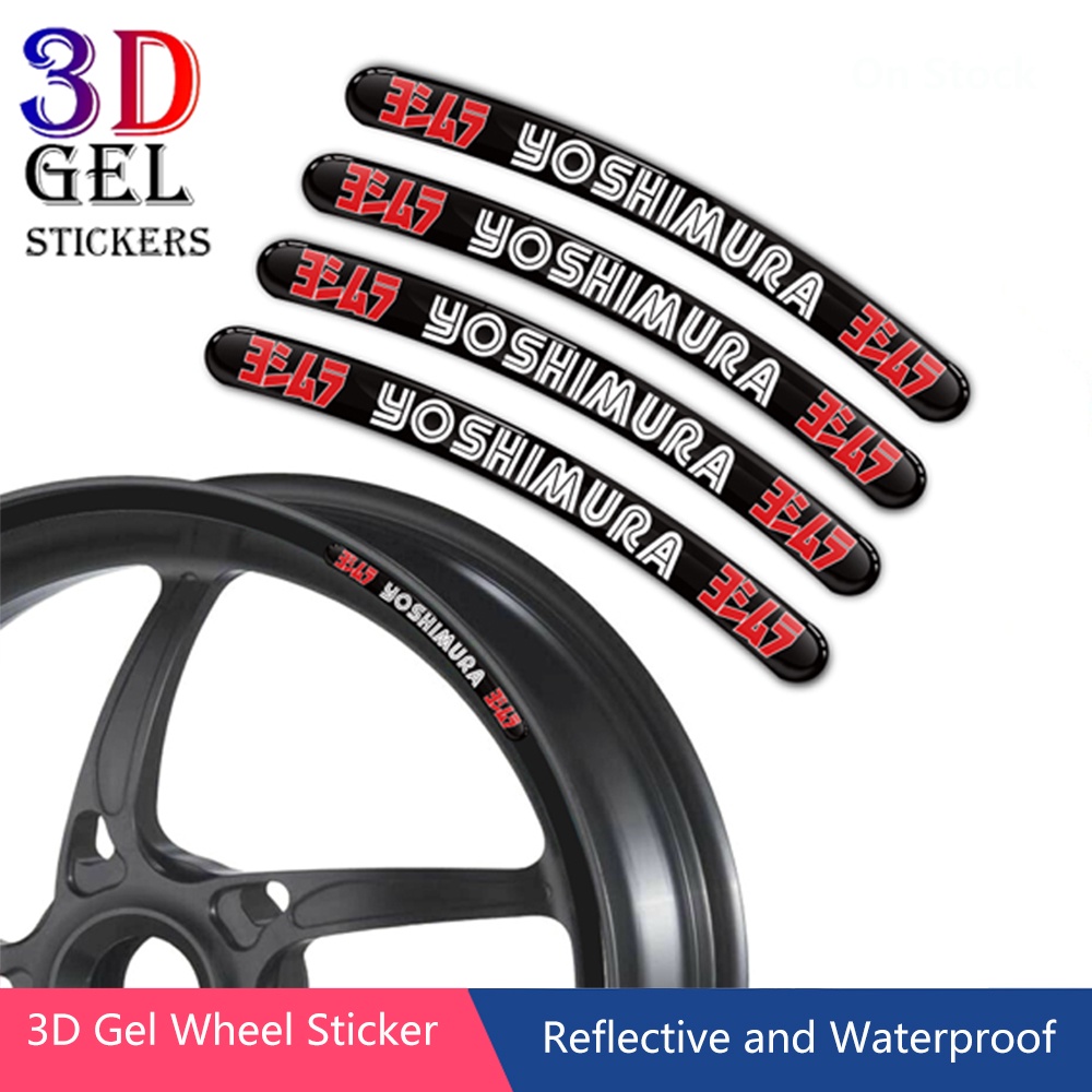 A Set of Yoshimura 3D Gel Motorcycle Stickers Wheel Rim Strip Decalls ...