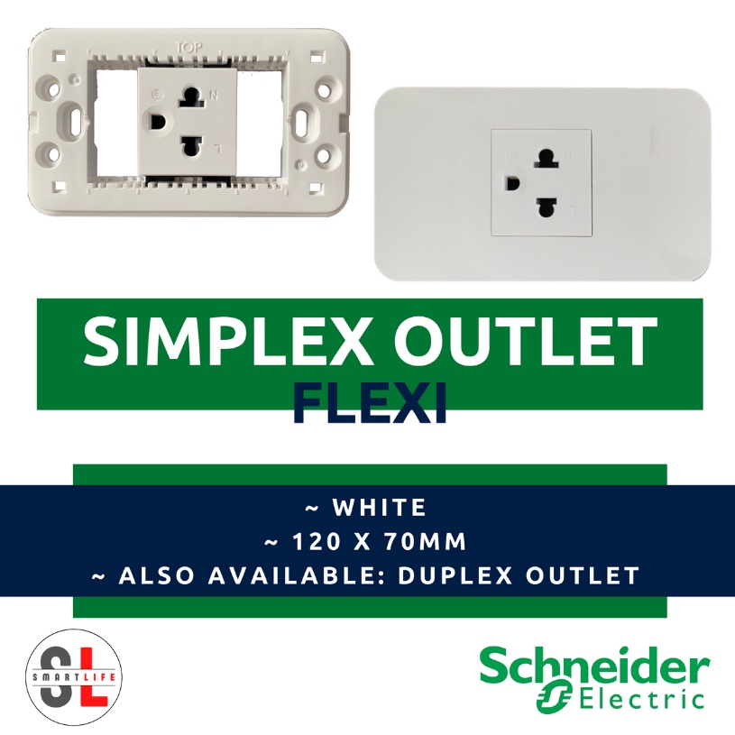 Schneider Flexi 1 or 2 Gang 3-Pin Universal Socket Outlet 16A 250V With ...
