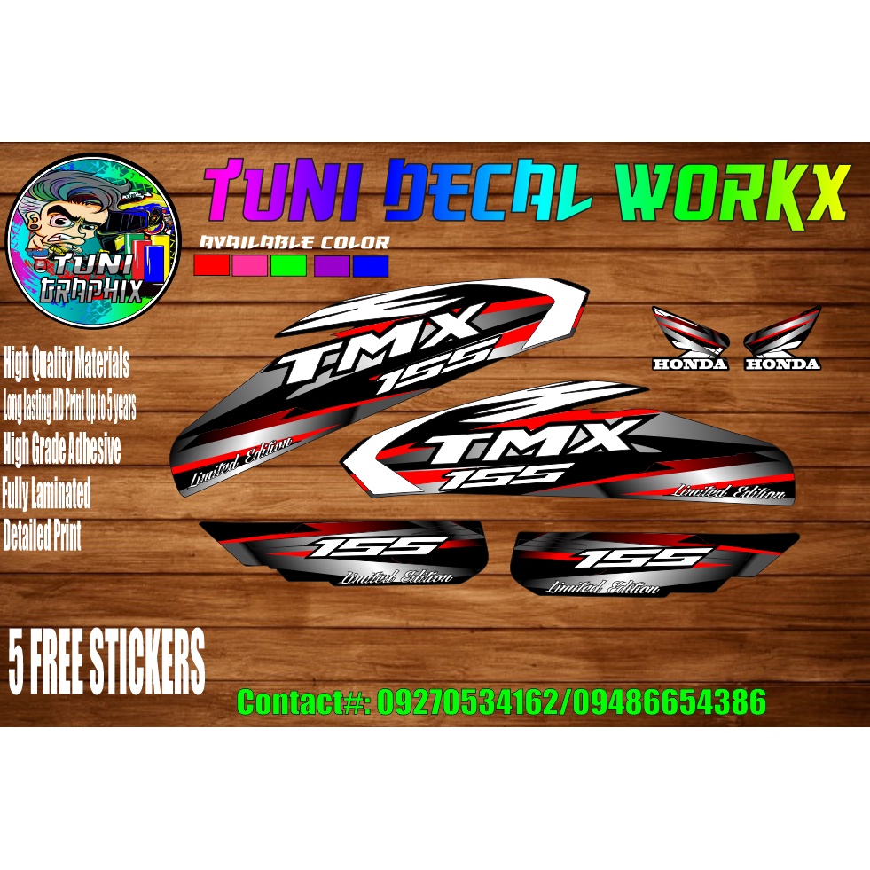 TMX 155 CUSTOMIZED STOCK DECAL V7 W/ FREEBIES | Shopee Philippines