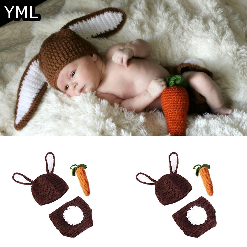 Newborn Baby Girls Boys Knitted Cute Rabbit Cosplay Outfits Photography ...