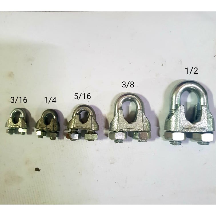 Steel Cable clip/clamp 3/16, 1/4, 5/16, 3/8, 1/2 | Shopee Philippines