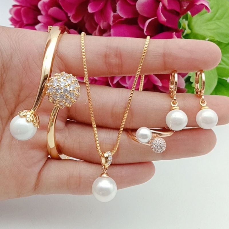 PUTIH Women's Jewelry set White Pearl lapis mas 24K The Prettiest And ...