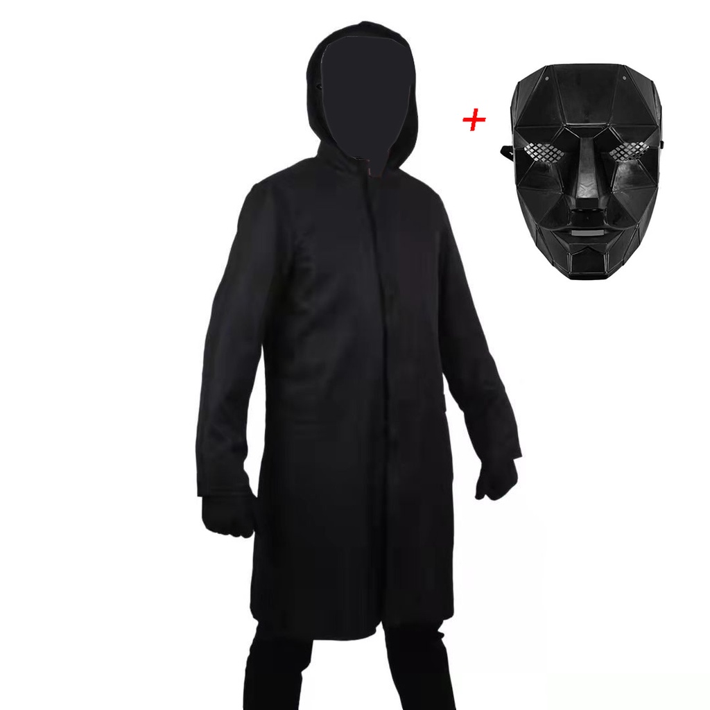 Squid Game Boss Costume Kids Adult Cosplay Jumpsuit Boss Face Square ...