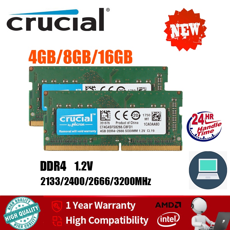 【Fast Shipping】Crucial 4GB/8GB/16GB Notebook Memory RAM DDR4 SODIMM ...