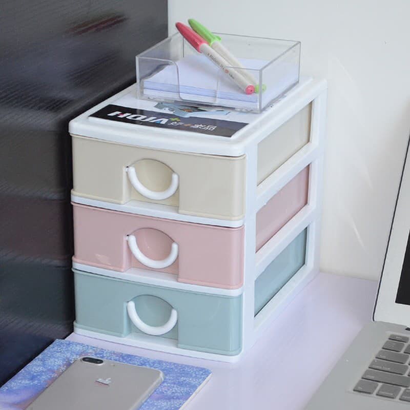 Mini Drawer Desk Storage Boxes Plastic Boxes 3layers | Shopee Philippines