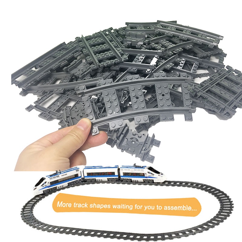 NEW City Trains Flexible Tracks Soft Straight Curved Rails Switch ...