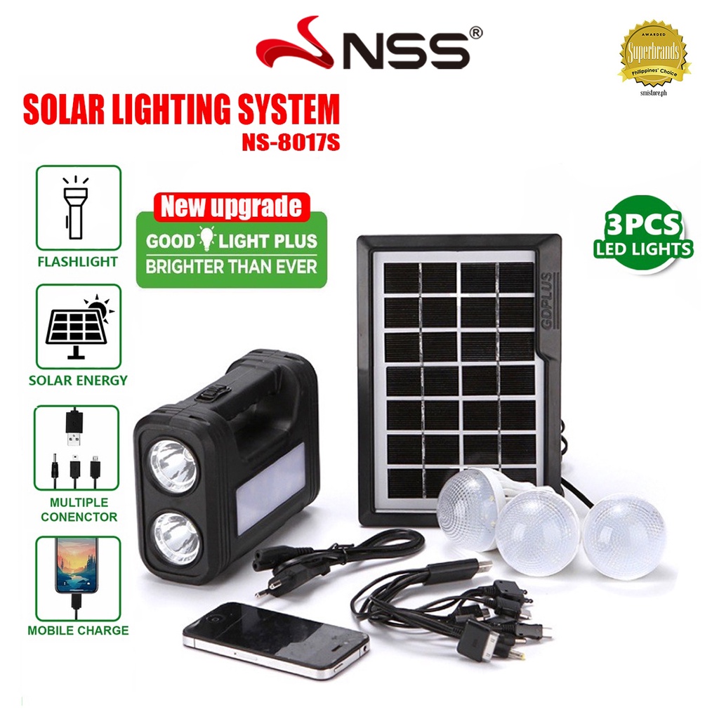NSS 8017 Solar Lighting System Kit Emergency Lights solar light outdoor ...