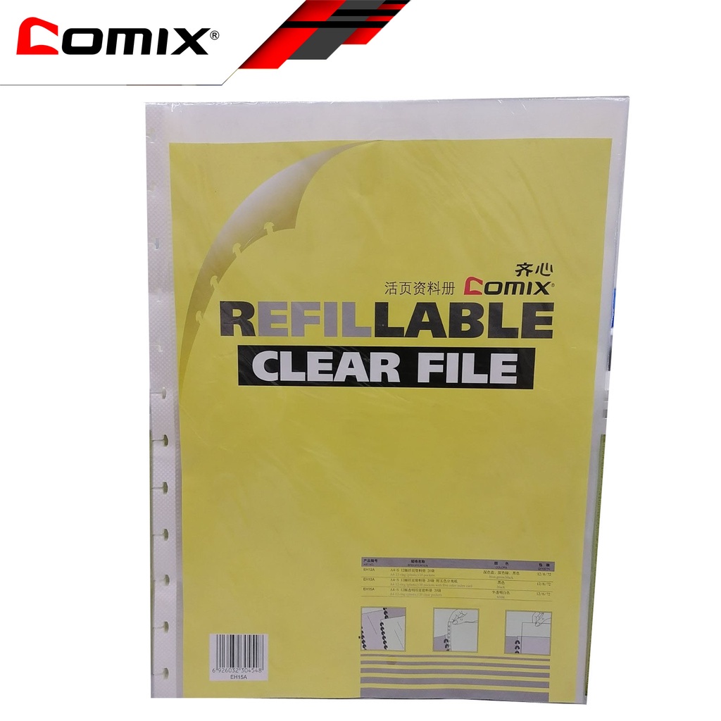Comix Clear Pocket Refill for mushroom-like 12 Holes Clearbook 20s ...
