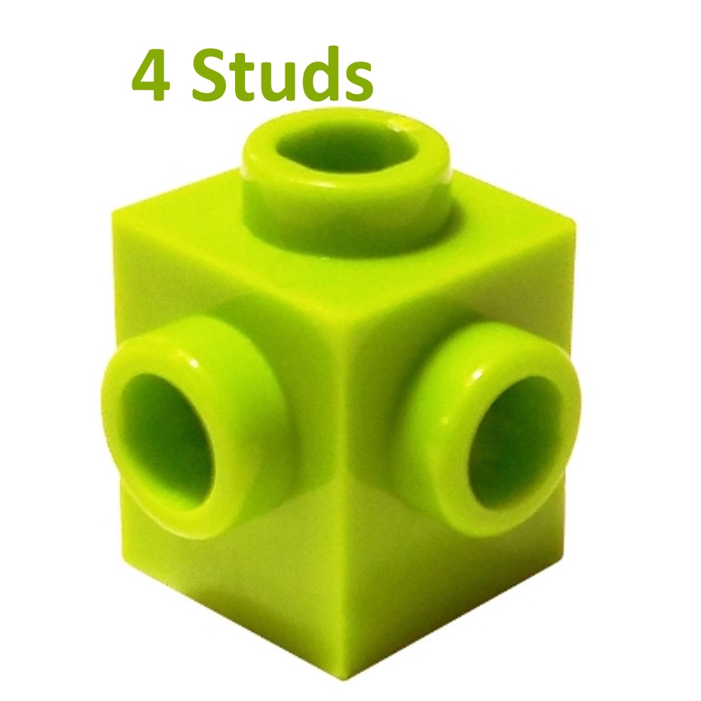 LEGO Parts 4733 Brick, Modified 1x1 with Studs 4 Sides 2pcs Lot ...