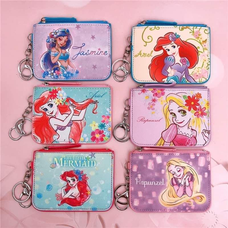 Disney Princess Coin Purse Wallet Ariel Mermaid Rapunzel Alice In ...