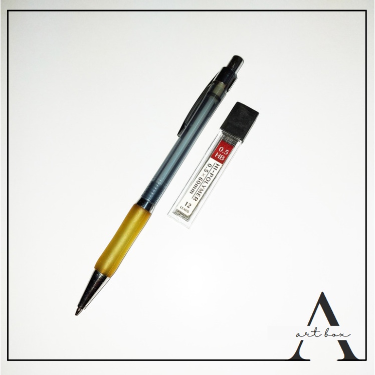 Mechanical Pencil Refillable with 12pcs Leads 0.5 HB | Shopee Philippines