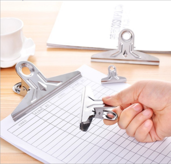 Metal Grip Clips Silver Bulldog Clip Ticket Stationery Bills Clip 22mm ...